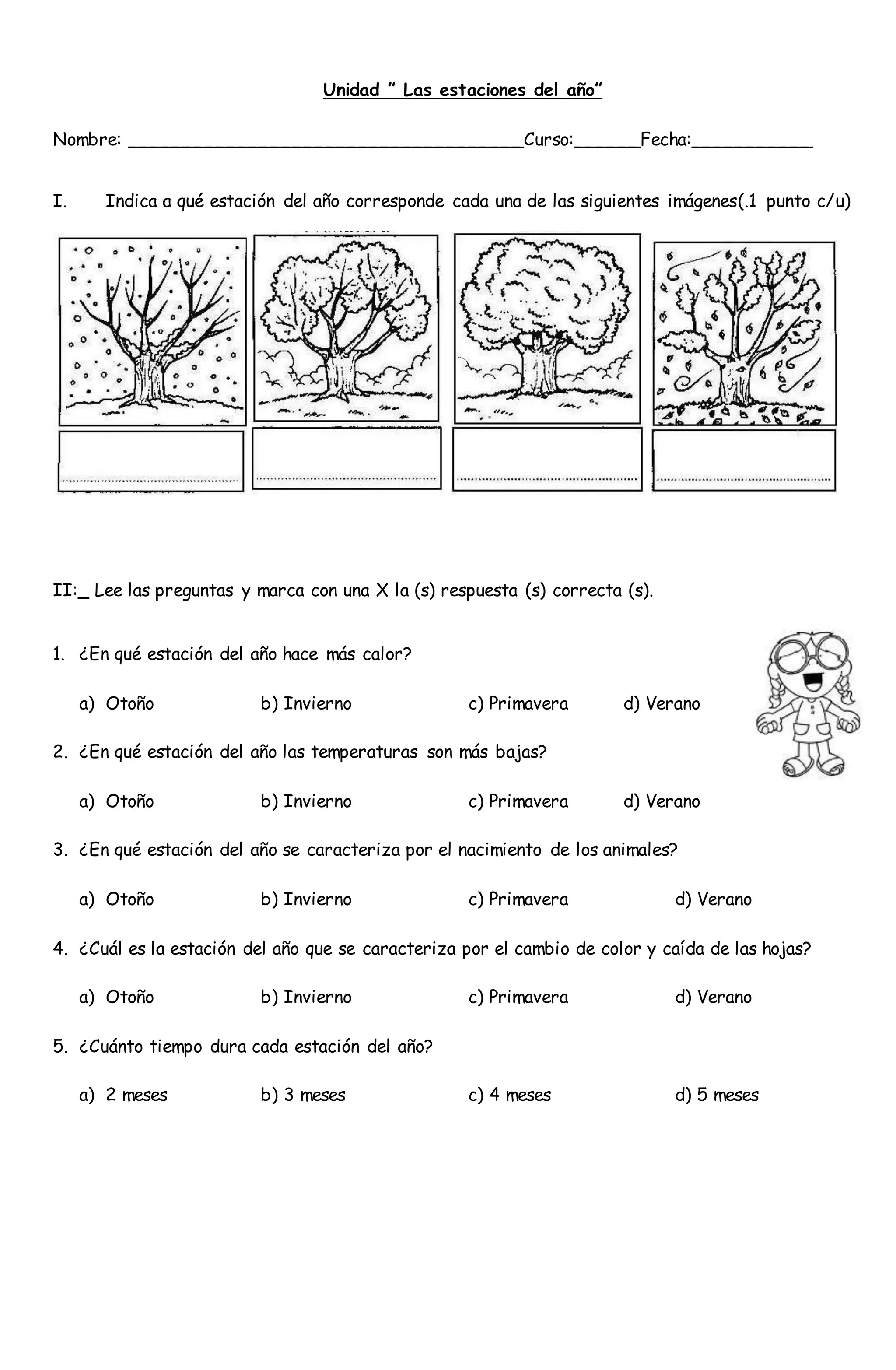 Las estaciones del año | DOCX