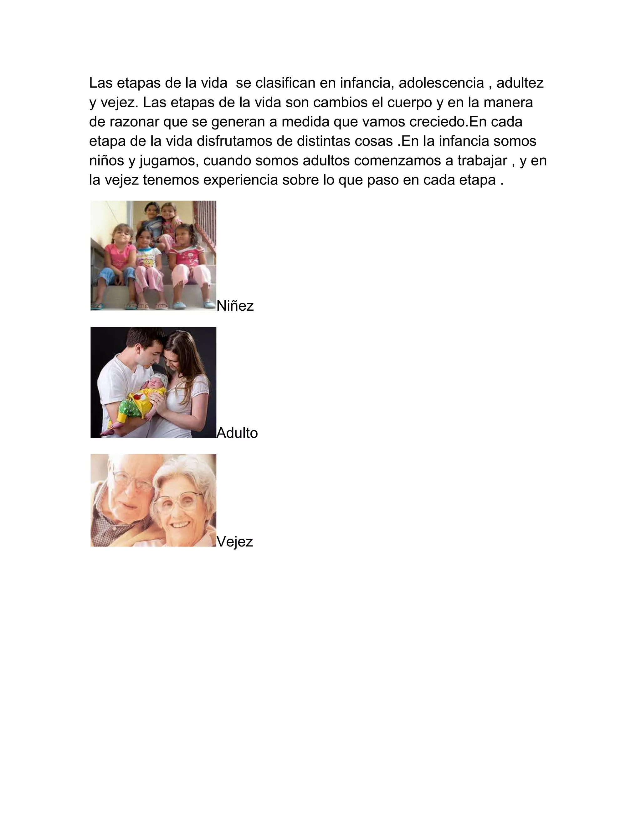 Las etapas de la vida | DOCX