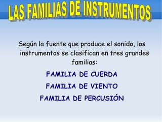 Las familias de instrumentos y la orquesta. | ODP