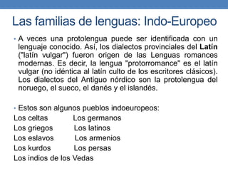 Las familias de los idiomas | PPTX