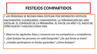 LAS FIESTAS POPULARES 2°. imágenes para secuencia | PPTX