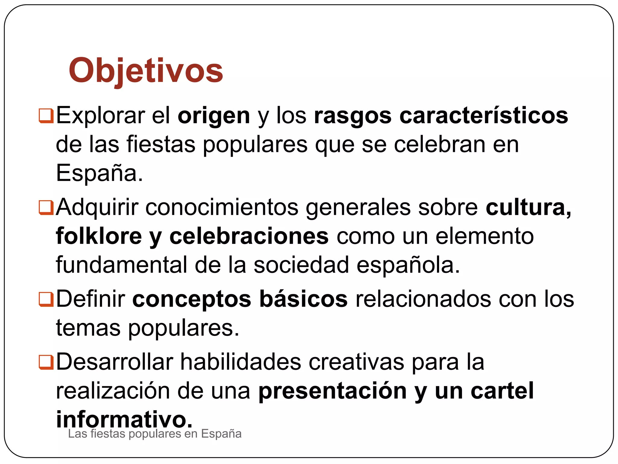 Las fiestas populares en españa | PPTX
