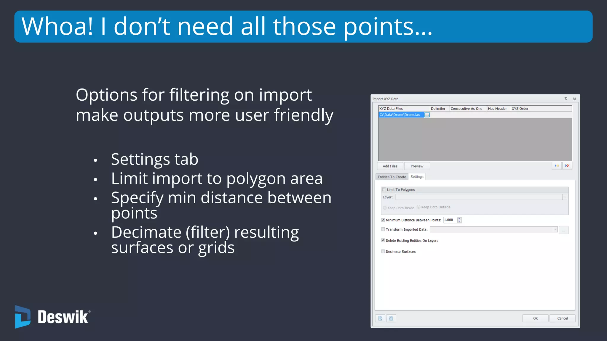 Deswik Software Suite v5.0: LAS file support | PDF