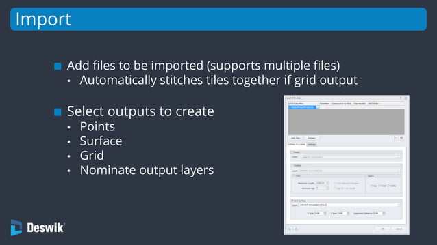 Deswik Software Suite v5.0: LAS file support | PDF