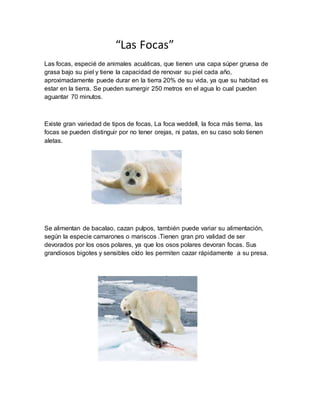 Las focas | DOCX