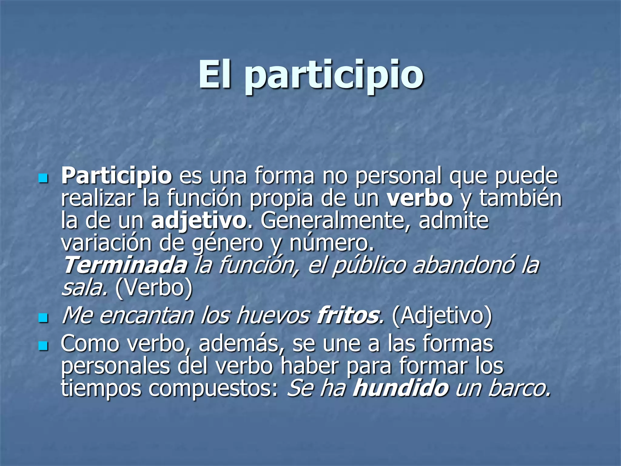 Las formas no personales | PPTX