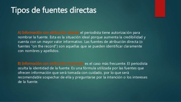 Las fuentes de la información periodística