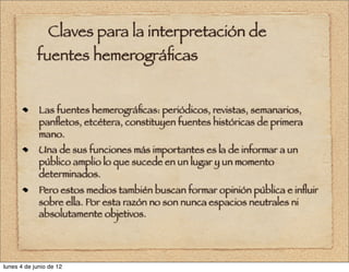 Las fuentes hemerográficas | PDF