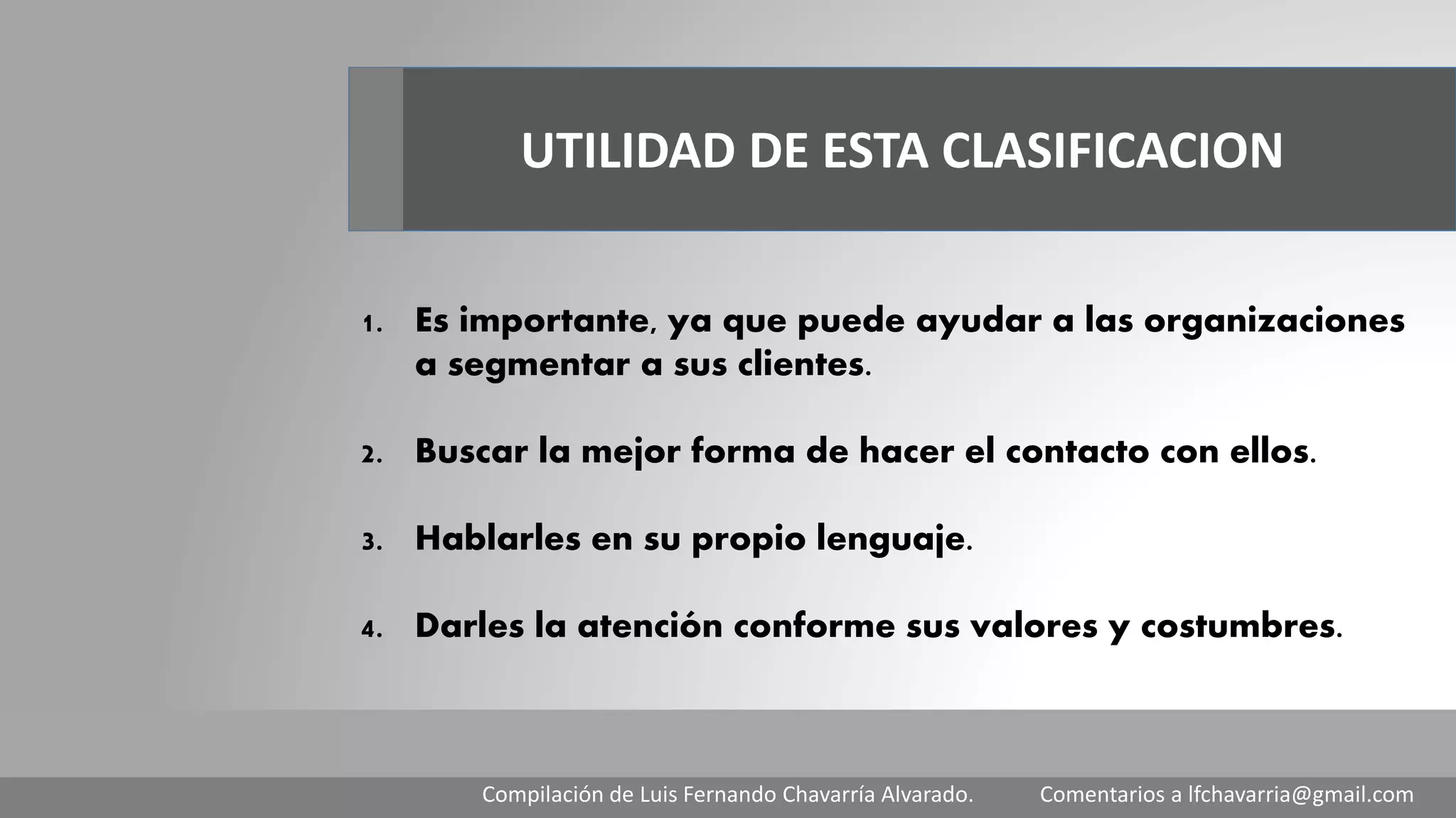 Clasificación de los clientes según su generación | PPT