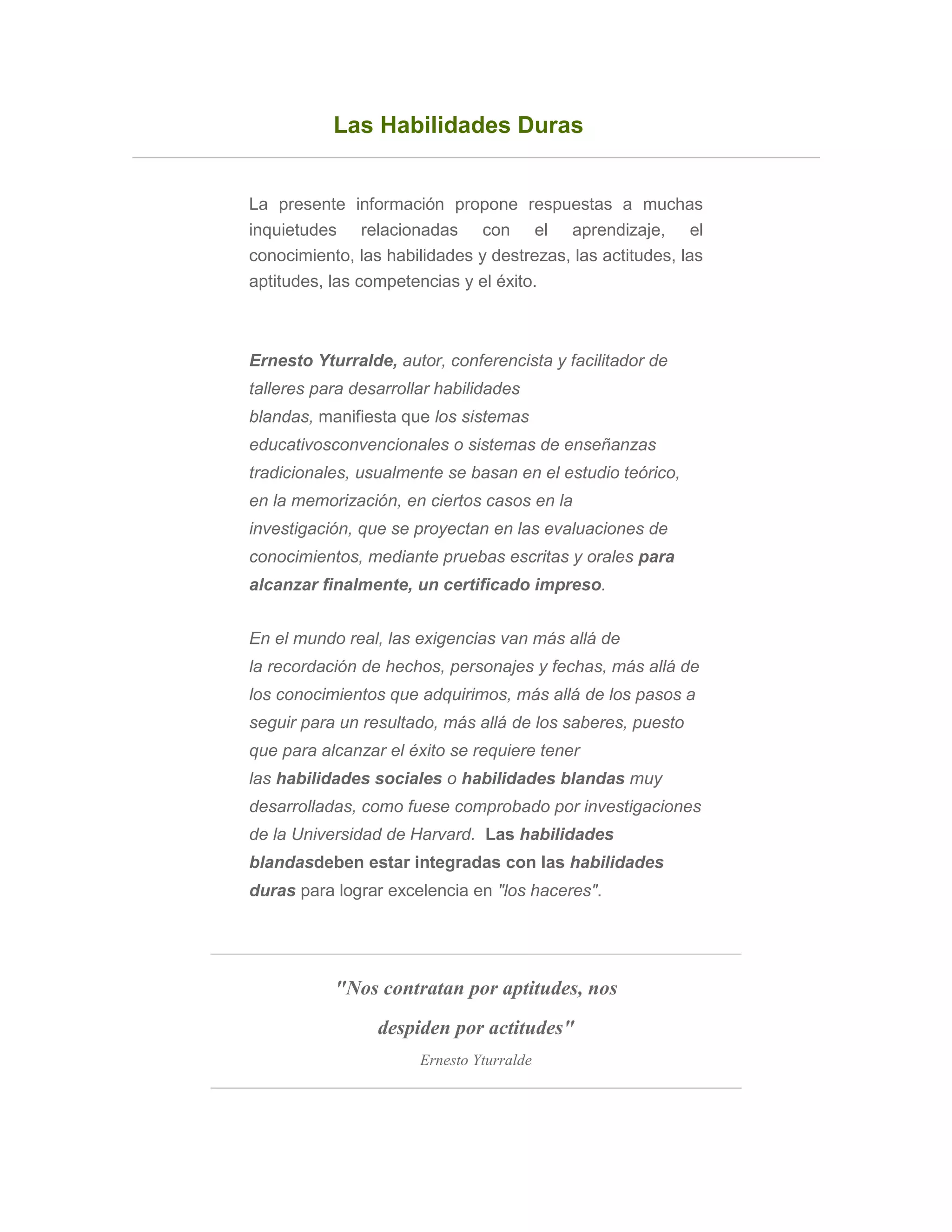 Las habilidades duras | DOCX