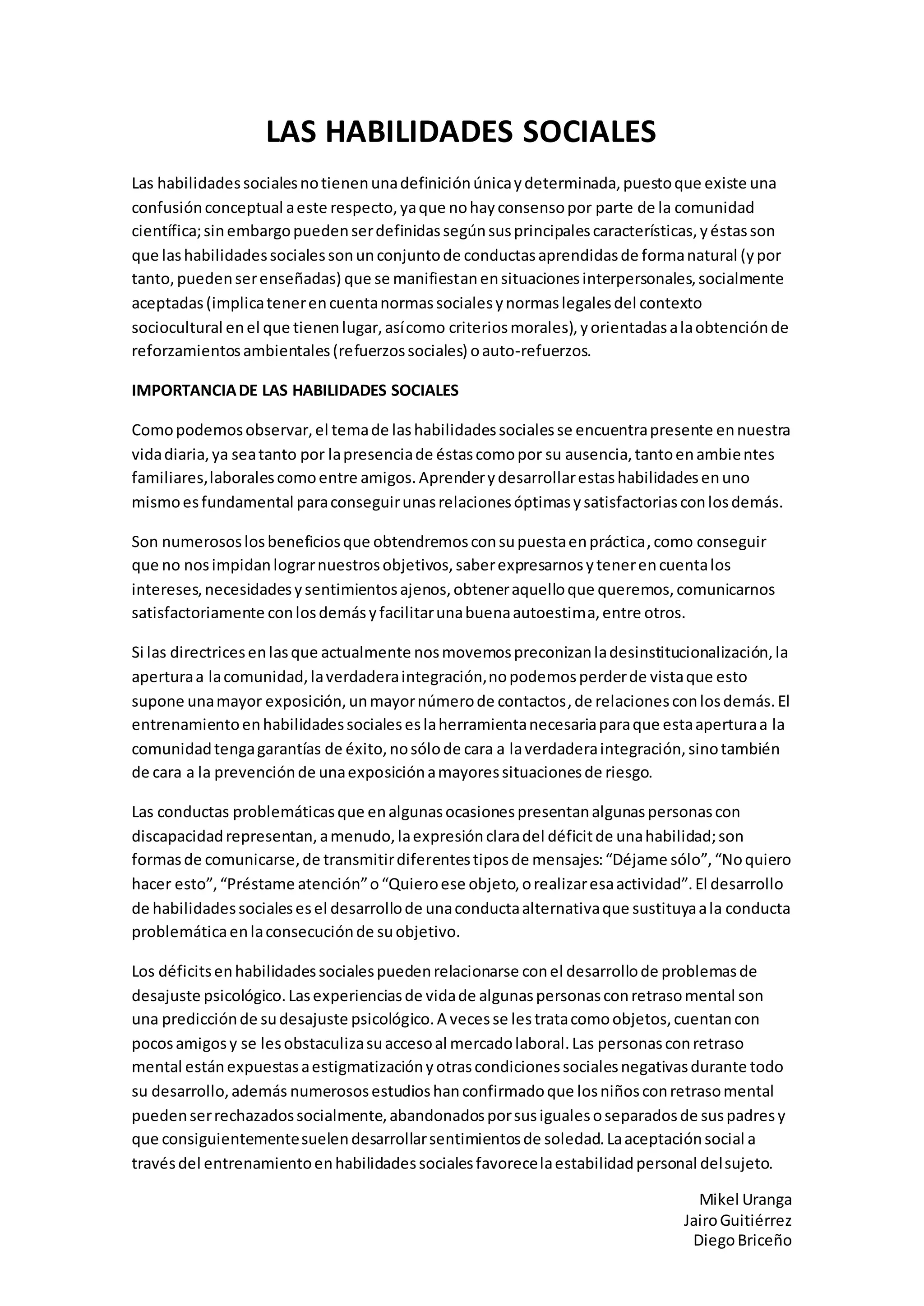 Las Habilidades Sociales Pdf 