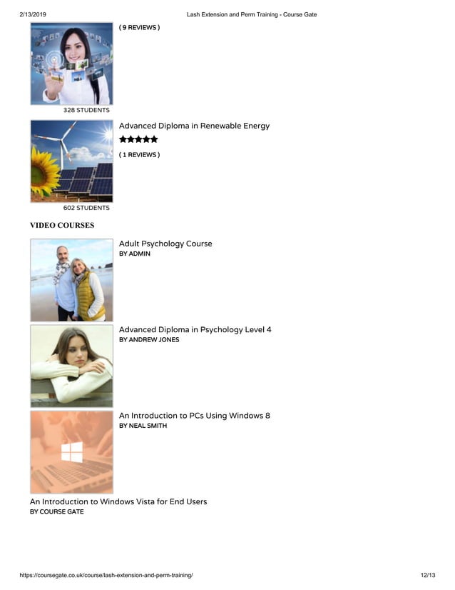 Lash Extension and Perm Training - Course Gate | PDF