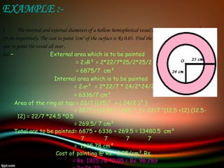 surface area and volume class 10 | PPTX