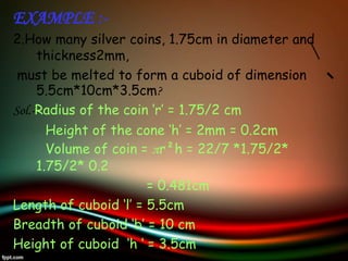 surface area and volume class 10 | PPTX