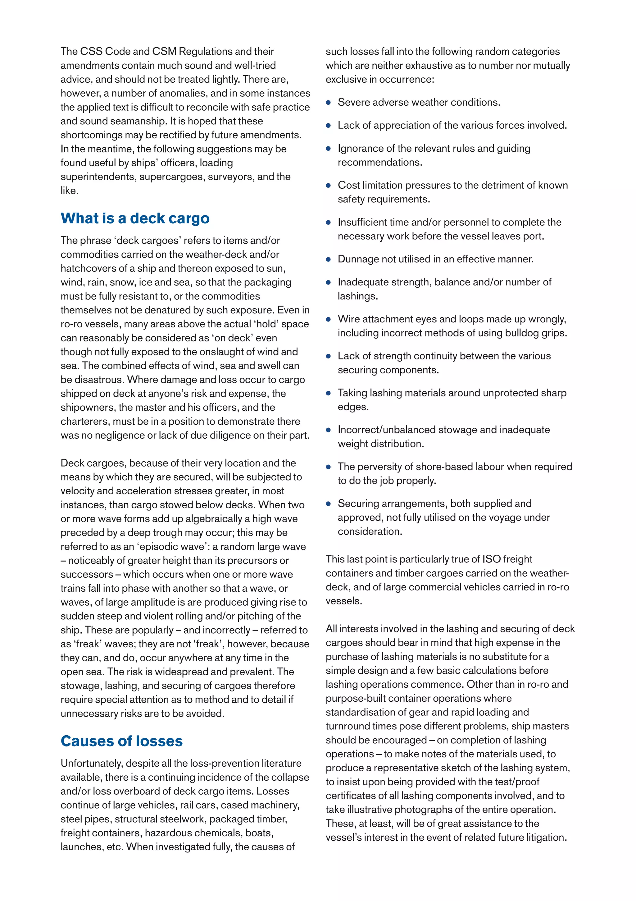 Lashing and securing deck cargoes | PDF