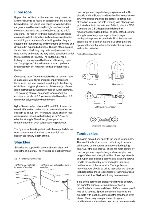 Lashing and securing deck cargoes | PDF