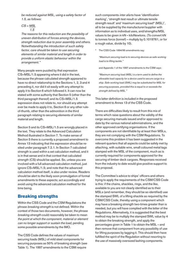 Lashing and securing deck cargoes | PDF