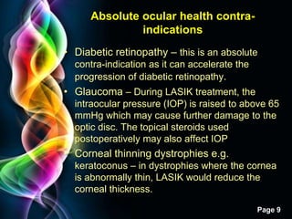 Preoperative evaluation for LASIK & PRK | PPTX