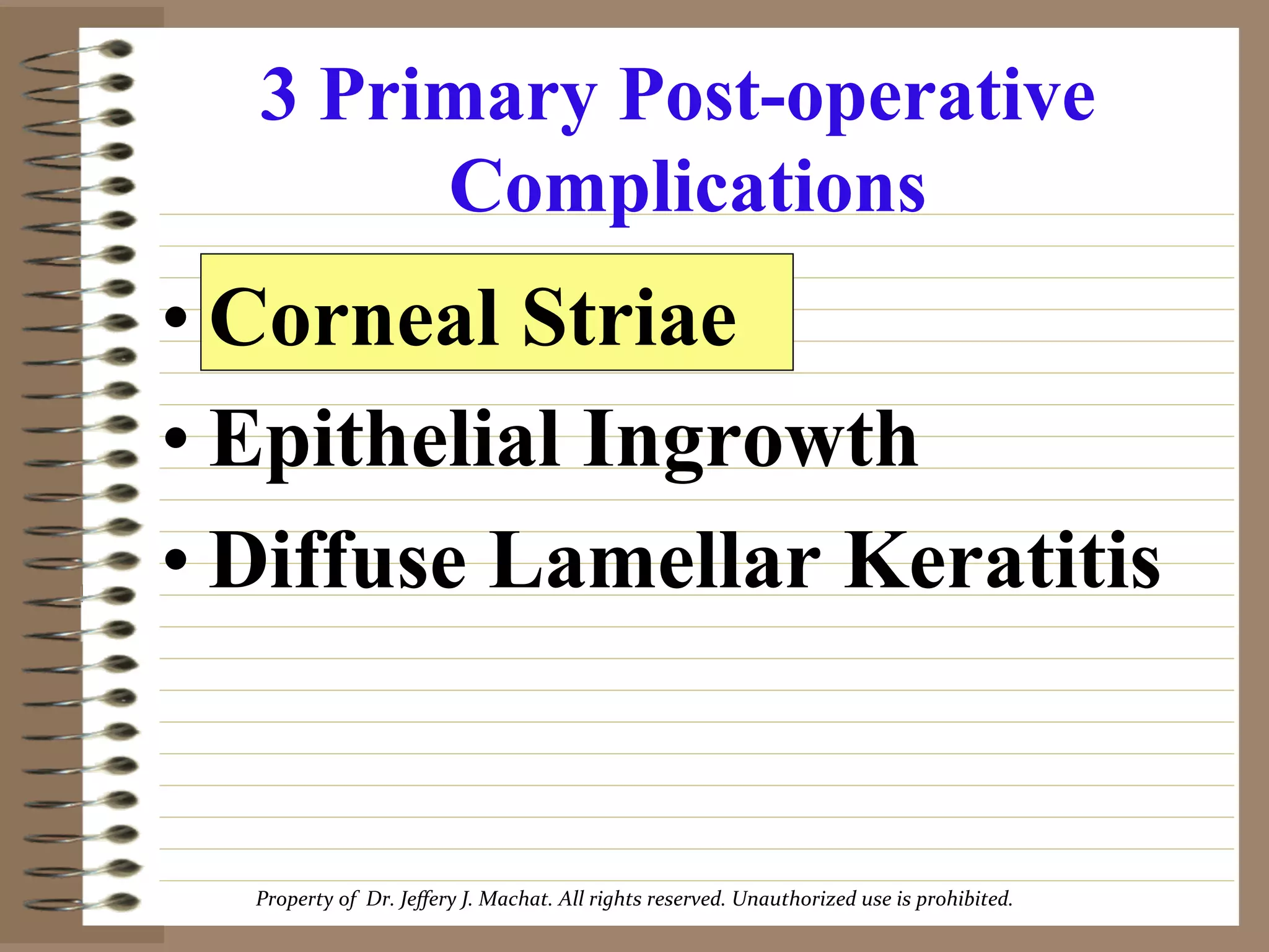 Lasik Complications 2001 Striae by Dr. Jeffery Machat | PDF