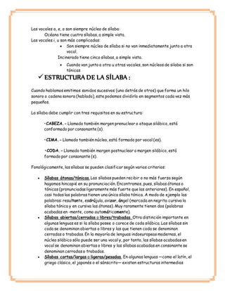 La silaba | DOCX