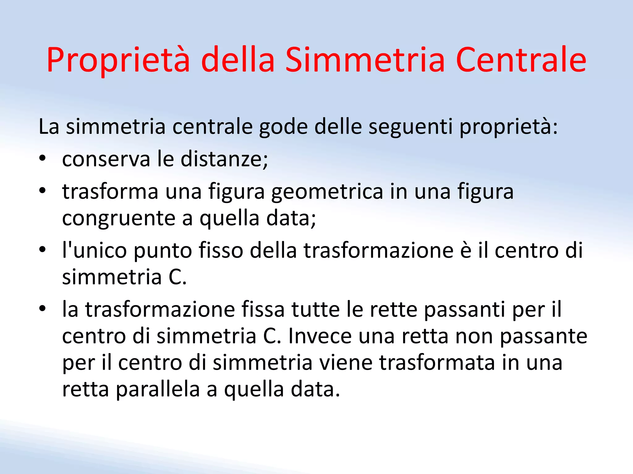 La simmetria centrale | PPTX