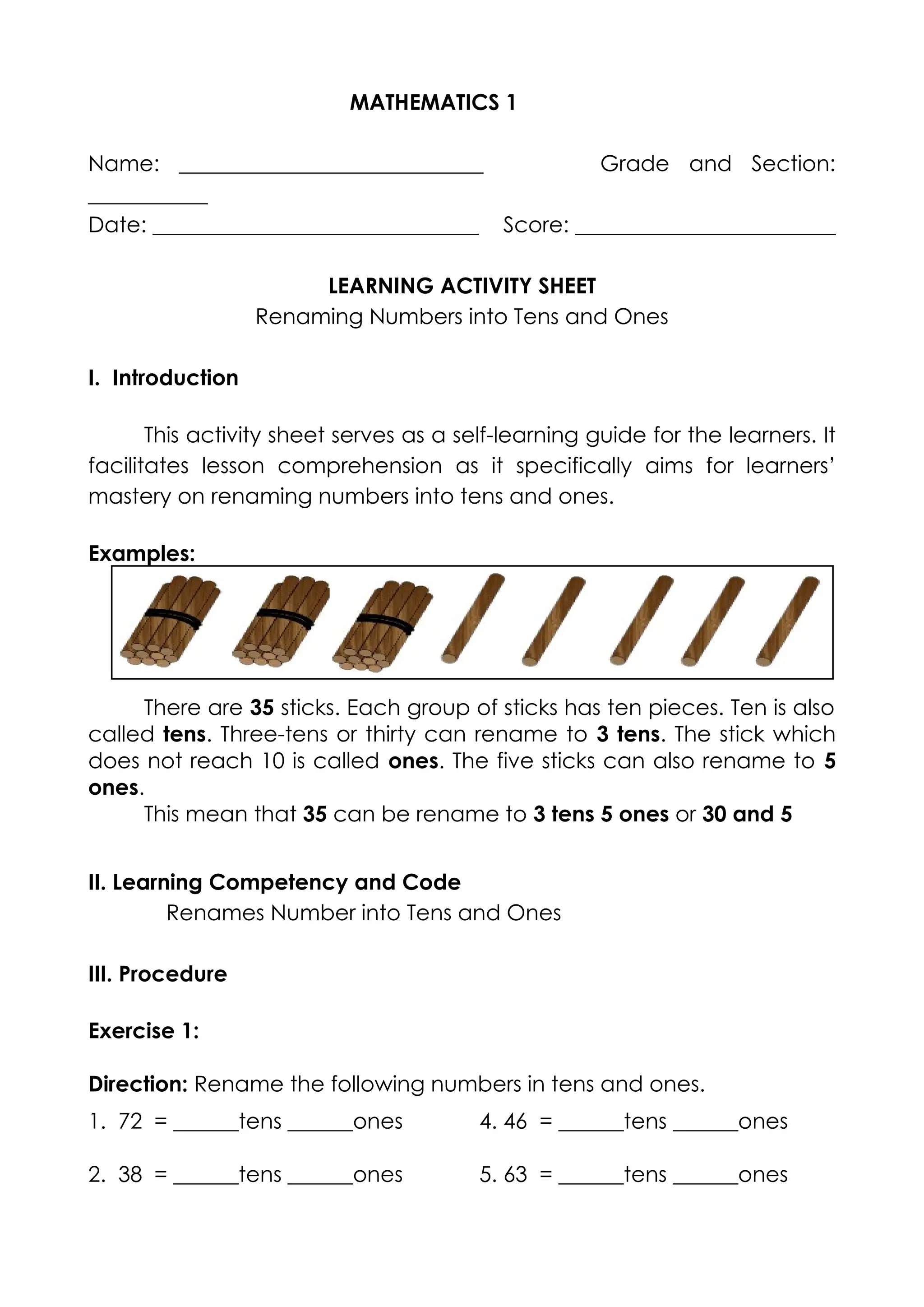 LEARNING ACTIVITY SHEET IN MATH 1 QUARTER 1docx | DOCX