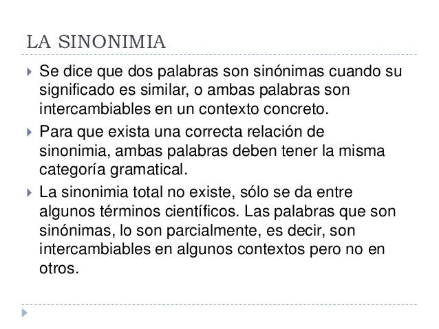La sinonimia