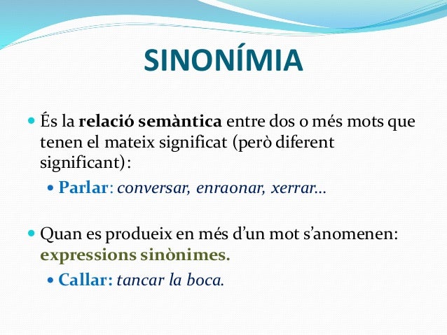 Ejemplos De Sinnimos Ejemplos De