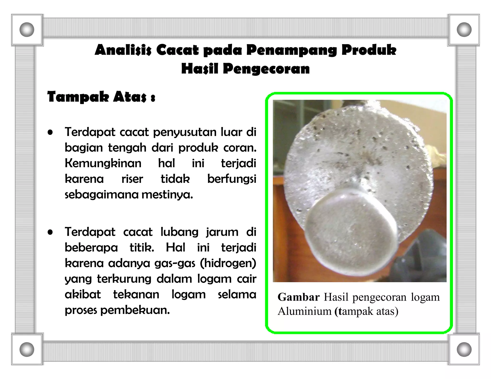 Lasinta ari nendra wibawa -analisis hasil pengecoran aluminium | PDF