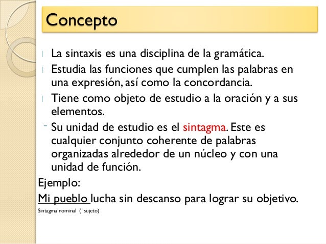 La sintaxis