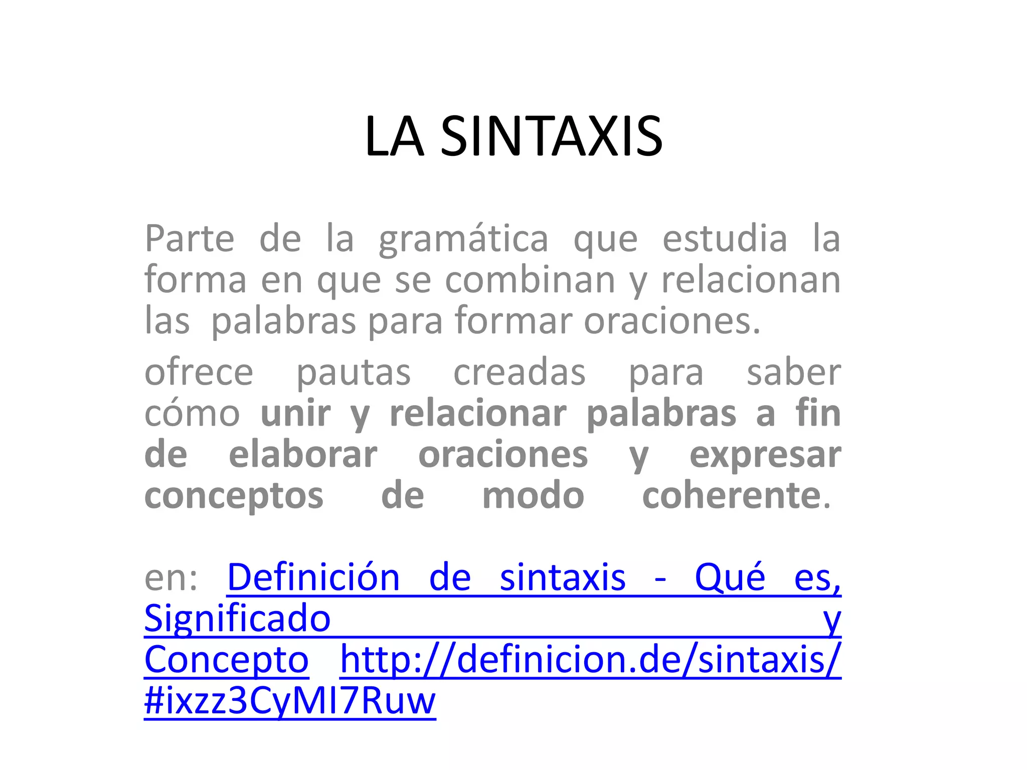 La sintaxis | PPTX