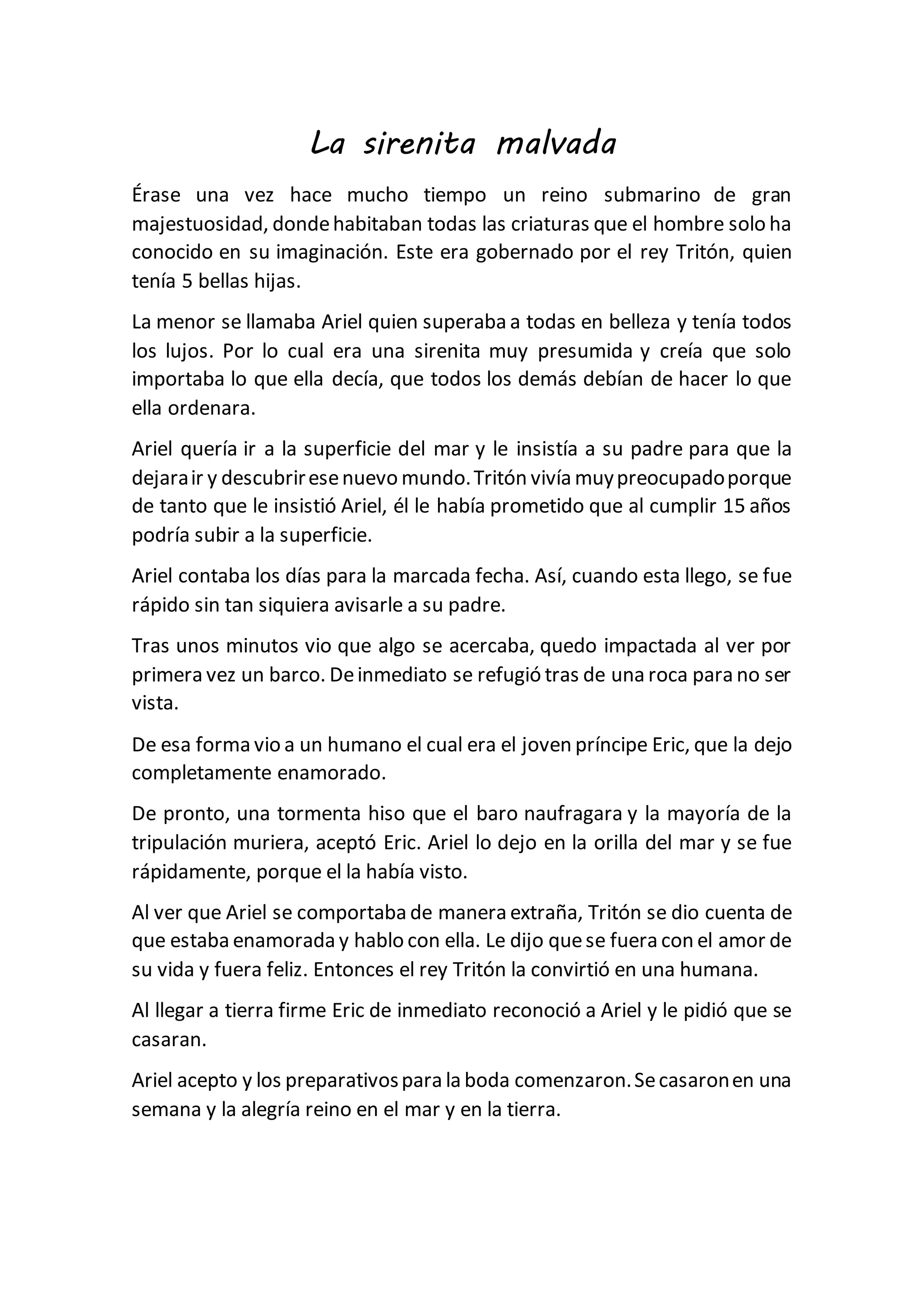La sirenita malvada | DOCX