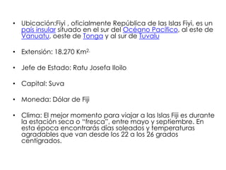 Las Islas Fiji Diapositivas | PPTX