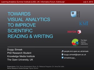 Towards Visual Analytics to Improve Scientific Reading & Writing | PPT