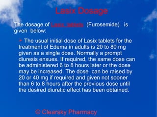 Lasix (Furosemide Tablets) | ODP