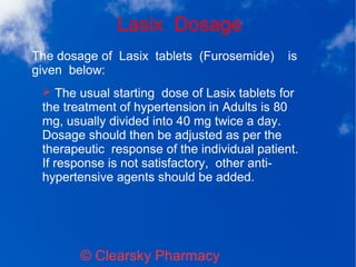 Lasix (Furosemide Tablets) | ODP