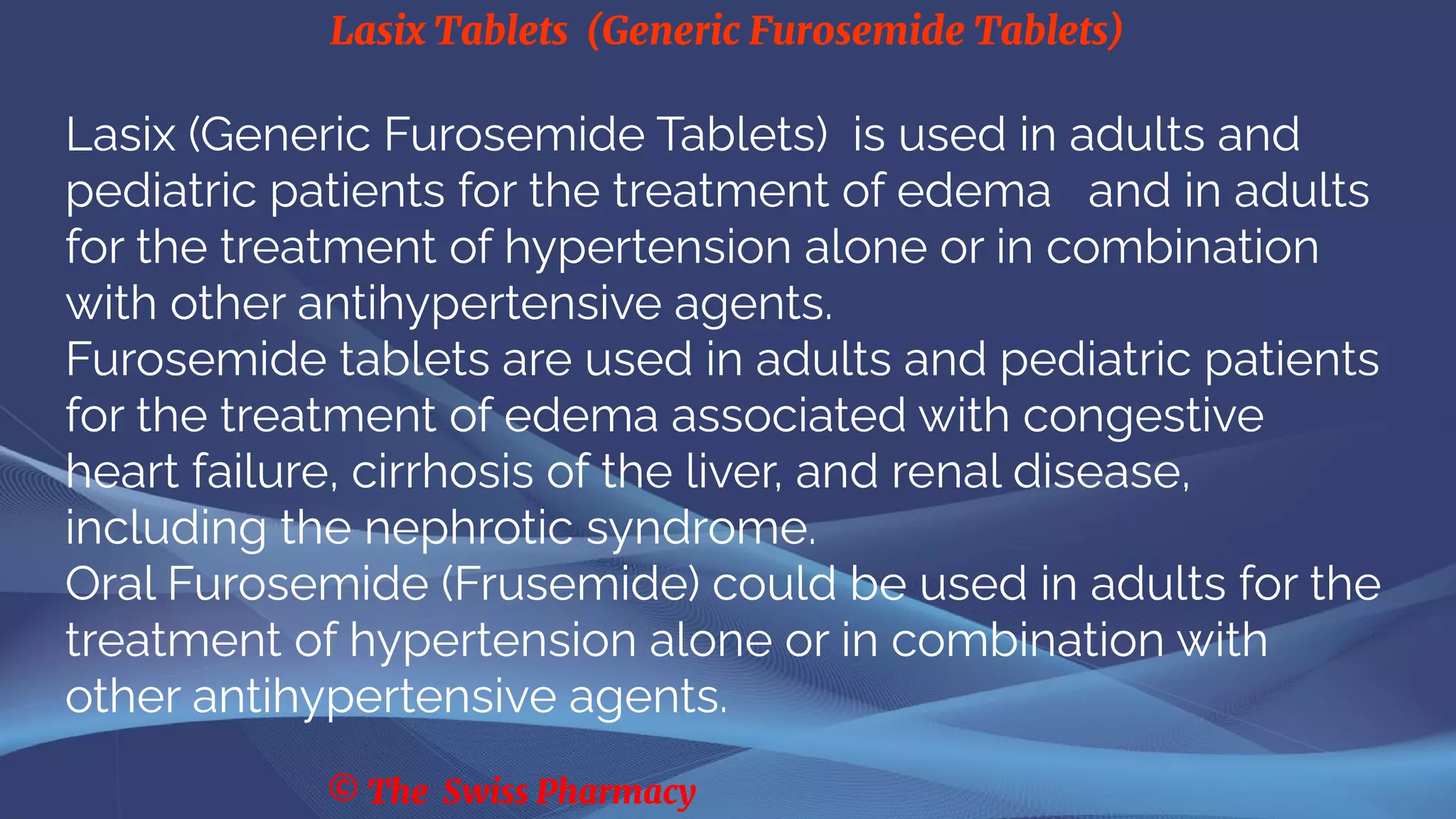 Lasix Tablets (Generic Furosemide Tablets) | PPT