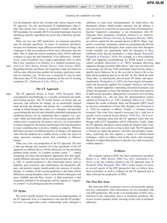 Expanding the Lens of EBP: A Common Factors in Agreement | PDF ...