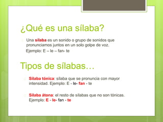 La sílaba. diftongos e hiatos | PPTX