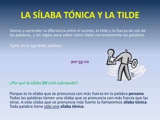 La sílaba tónica | PPTX