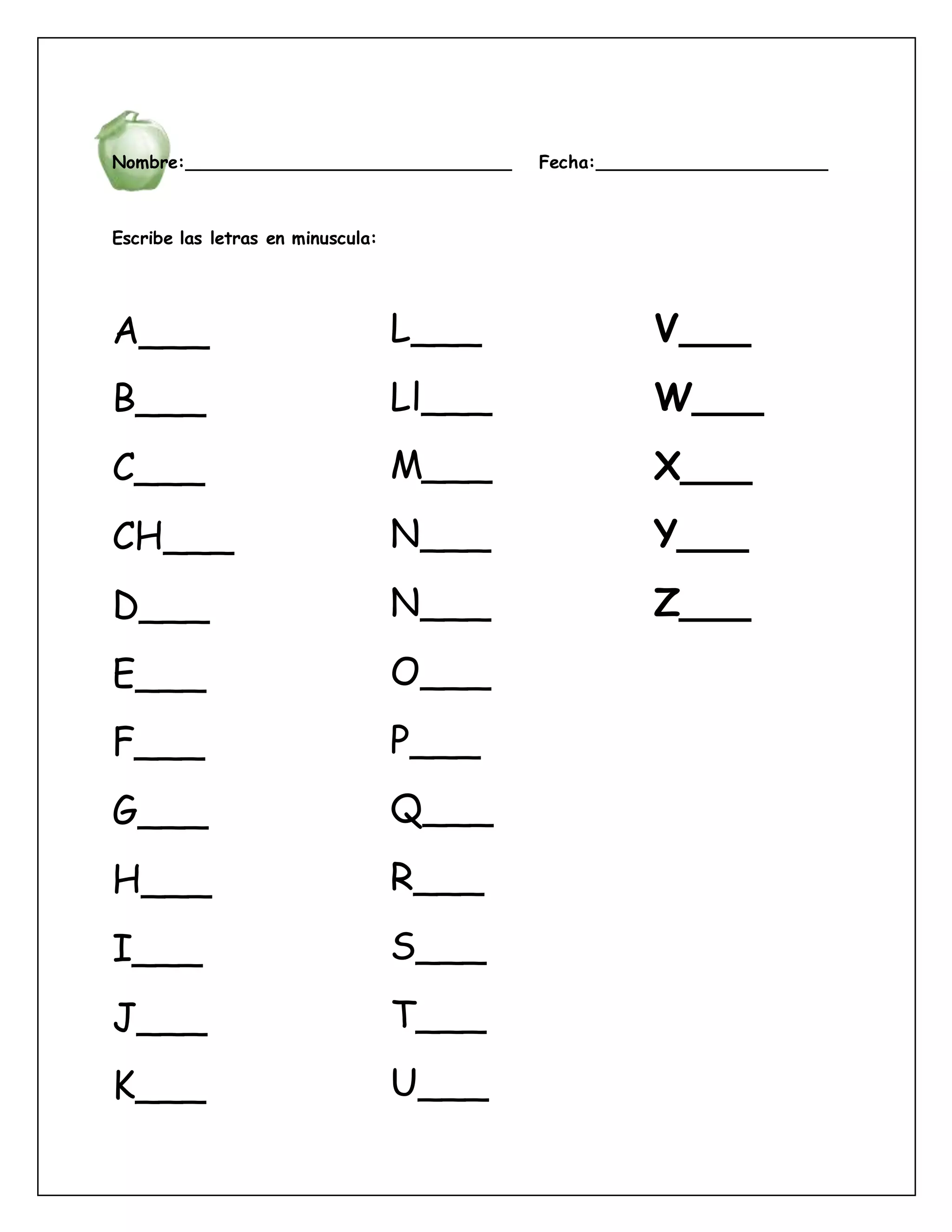 Practicar Las letras mayusculas | DOCX