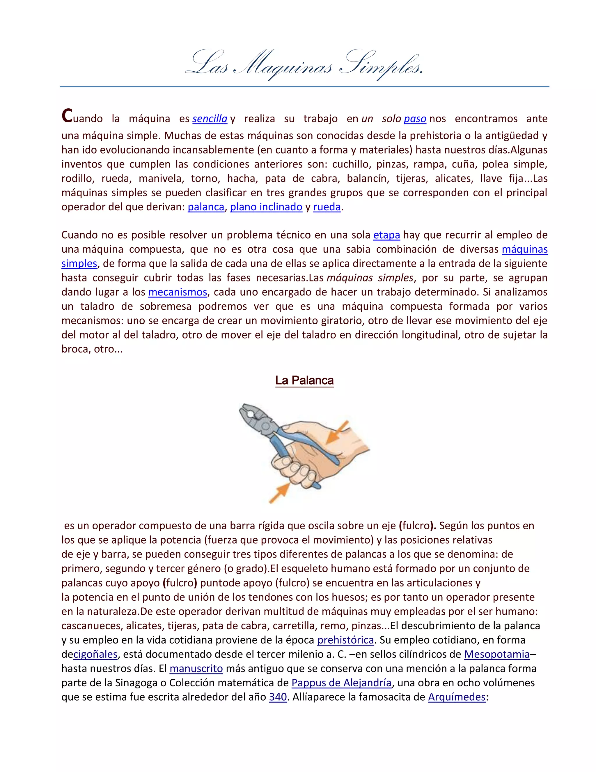 Las maquinas simples | DOCX