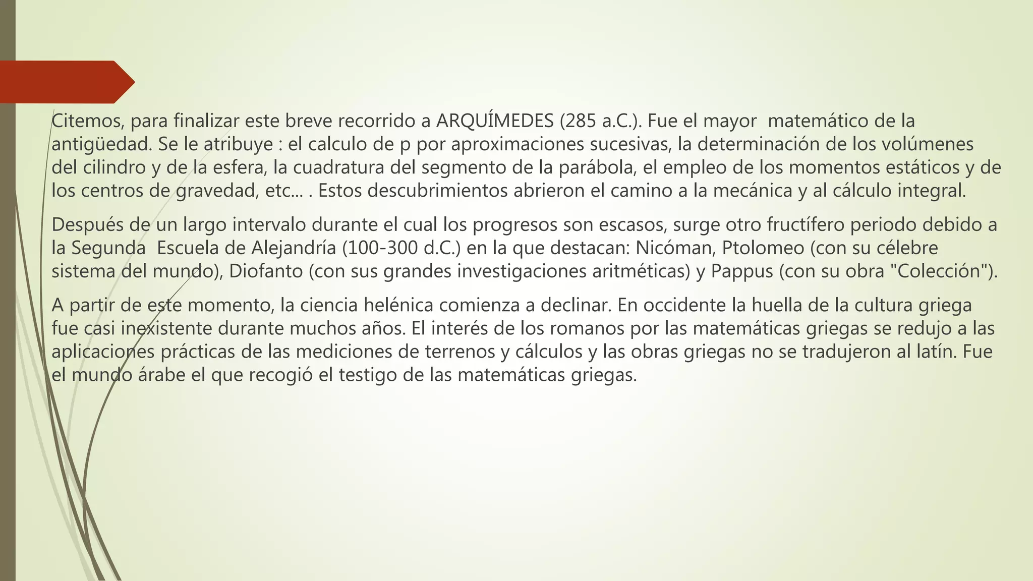 Las matemáticas griegas y helénicas | PPTX