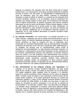 Las medidas de coercion personal en el proceso penal venezolano | DOCX