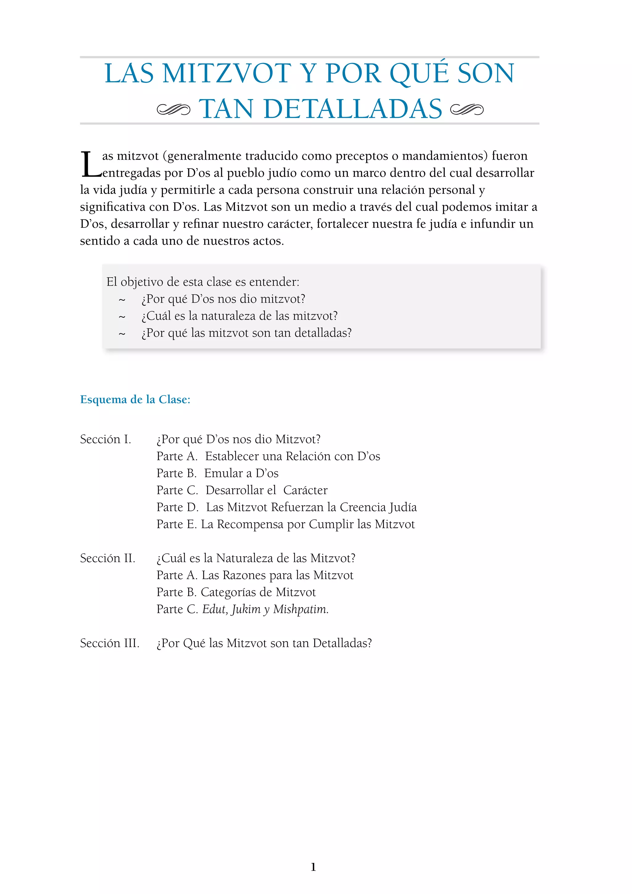 Las mitzvot =preceptos de la torah y por que son tan detalladas.. | PDF