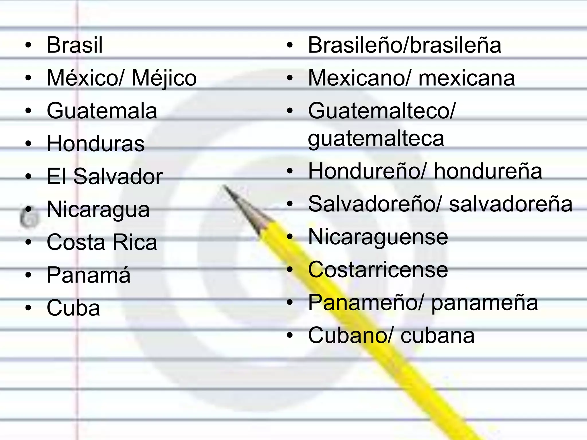 Las nacionalidades | PPT