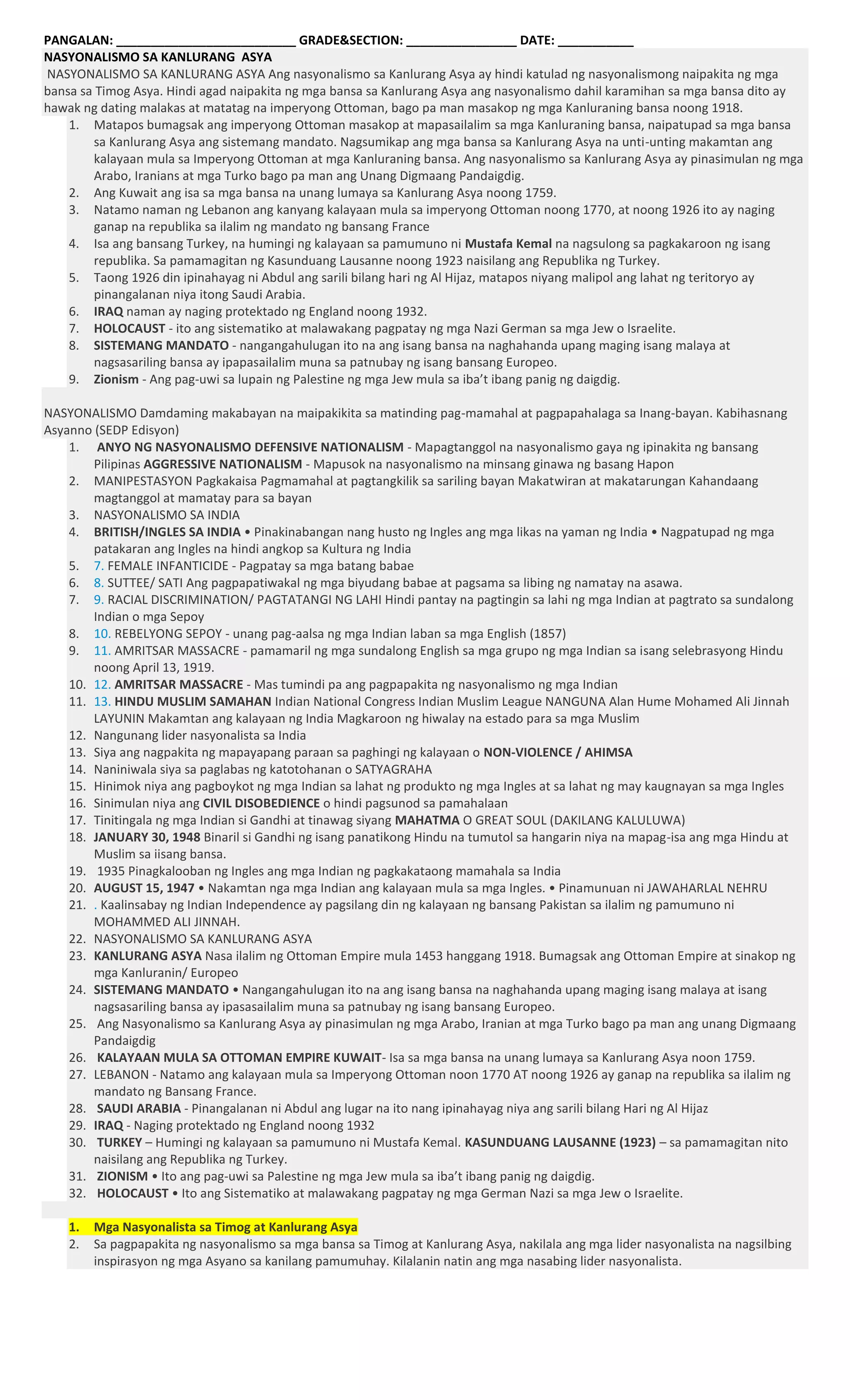 LAS nasyonalismo sa kanlurang asya.docx