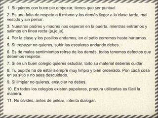 Las Normas De Nuestra Clase De 3o Primaria | PPT