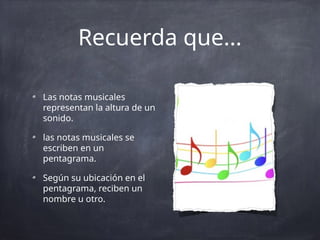Las notas musicales para curso 5 básico | PPTX