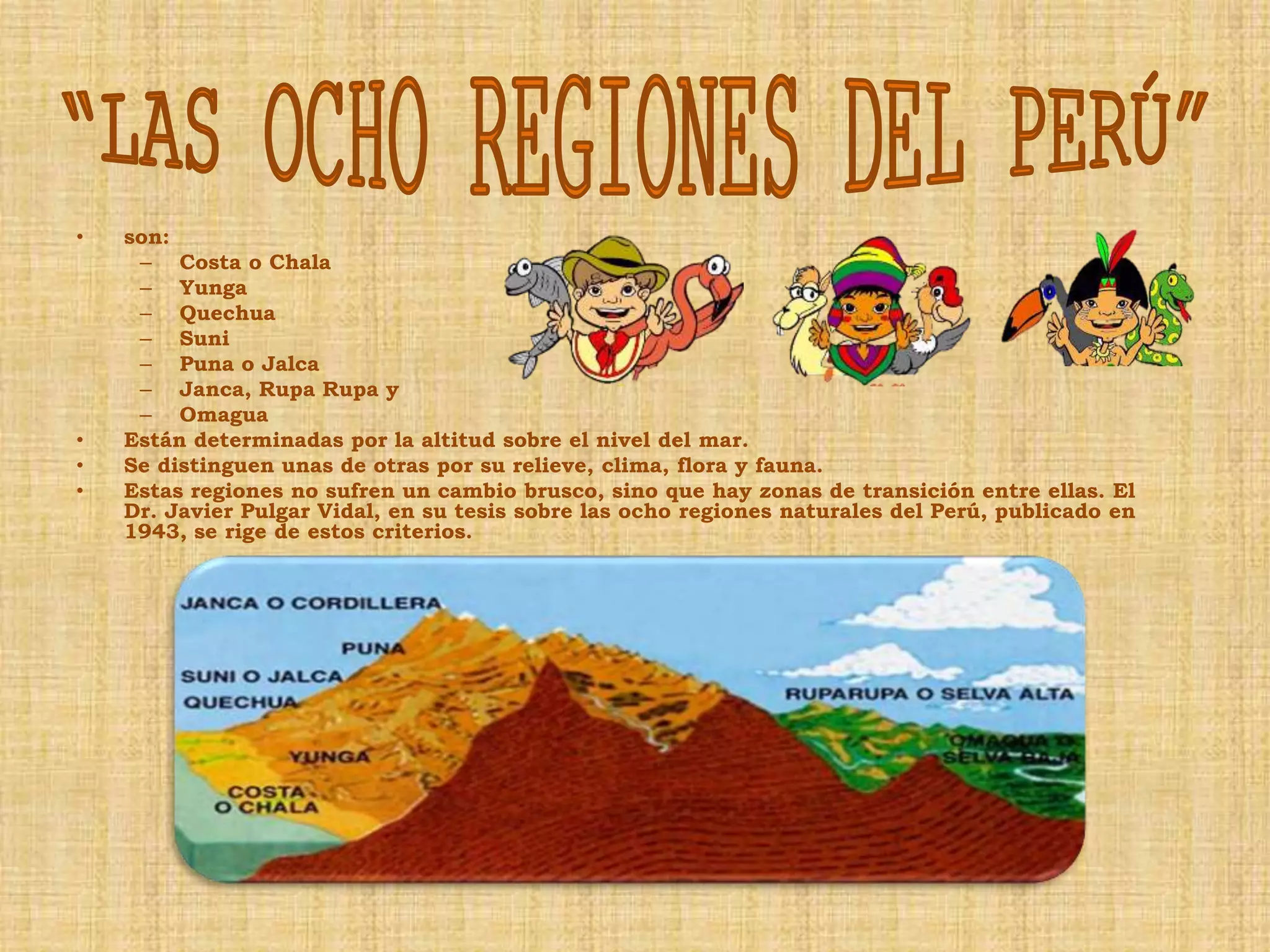 Las ocho regiones naturales del perú | PPTX